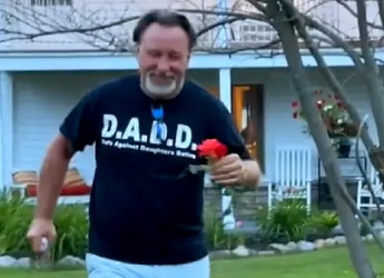 An adoring dad who presents a rose to his daughter each day